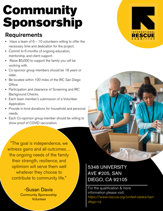 Community Sponsorship: Partner with IRC to welcome newcomers to San ...