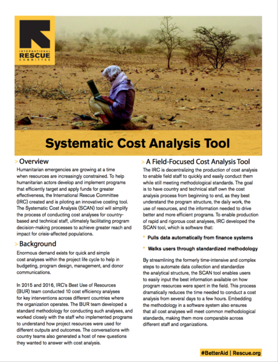Systematic cost analysis (SCAN) tool fact sheet | The IRC