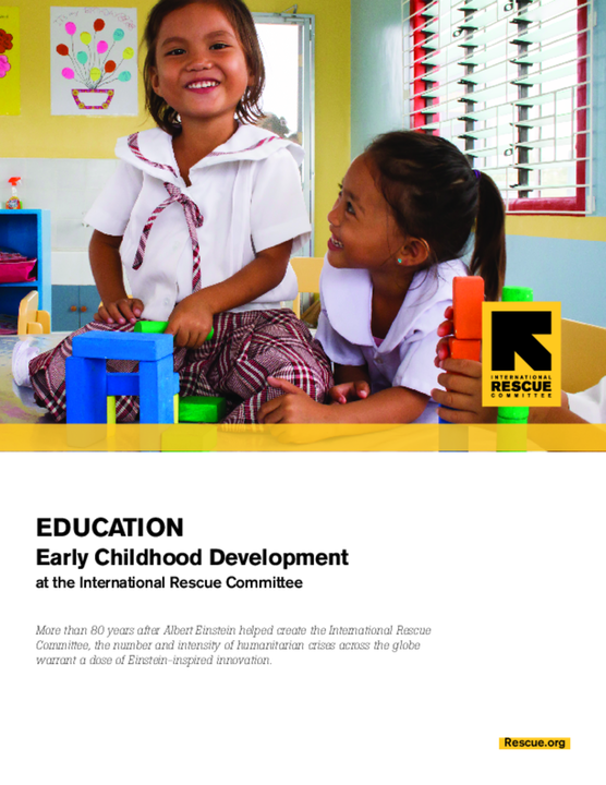 Education at the International Rescue Committee: early childhood ...
