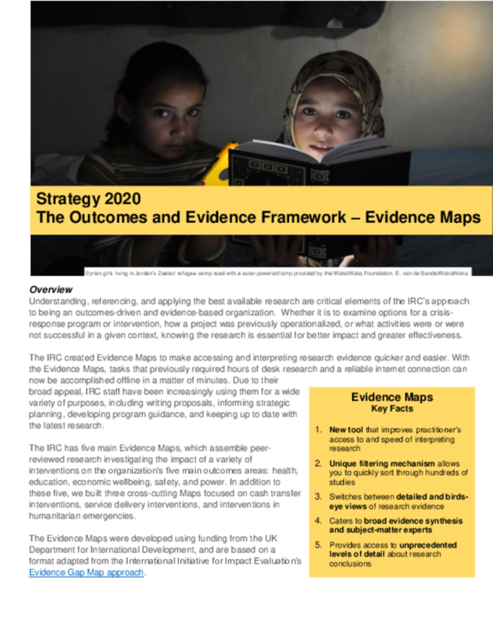 Strategy 2020: the outcomes and evidence framework—evidence maps | The IRC