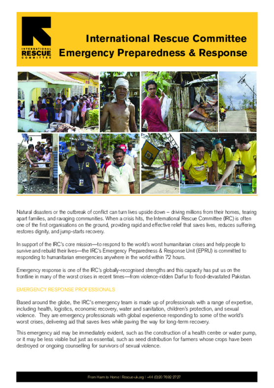 Emergency Preparedness & Response | The IRC
