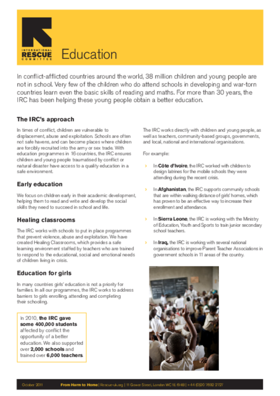 Education Factsheet | The IRC
