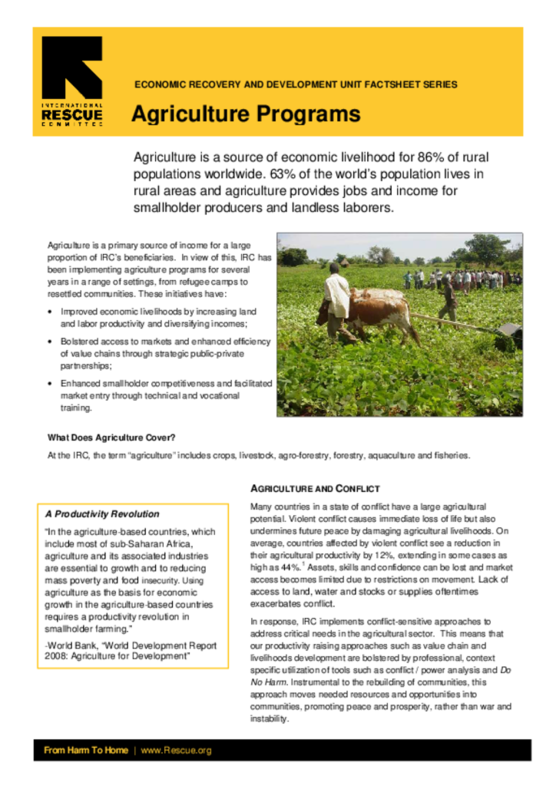 Agriculture factsheet | The IRC