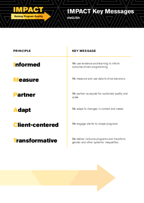 IRC IMPACT Key Messages and Standards | The IRC