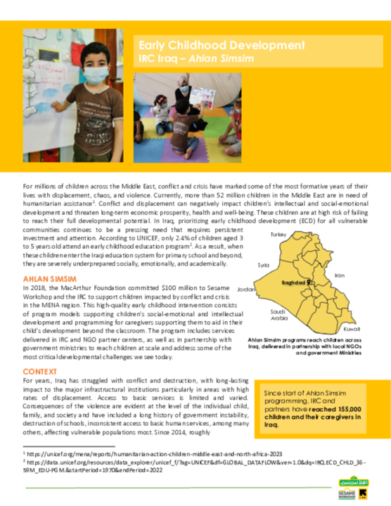Ahlan Simsim in Iraq | The IRC