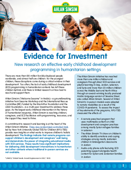 Ahlan Simsim: Evidence for Investment | International Rescue Committee ...