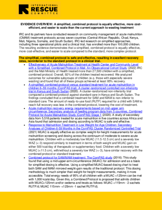 A Simplified, Combined Protocol: Evidence Overview | International ...