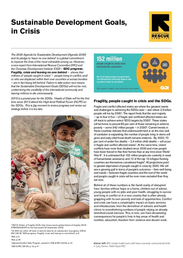 Sustainable Development Goals, in Crisis | International Rescue ...