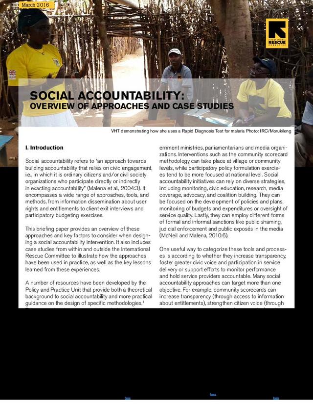 Social accountability: overview of approaches and case studies ...