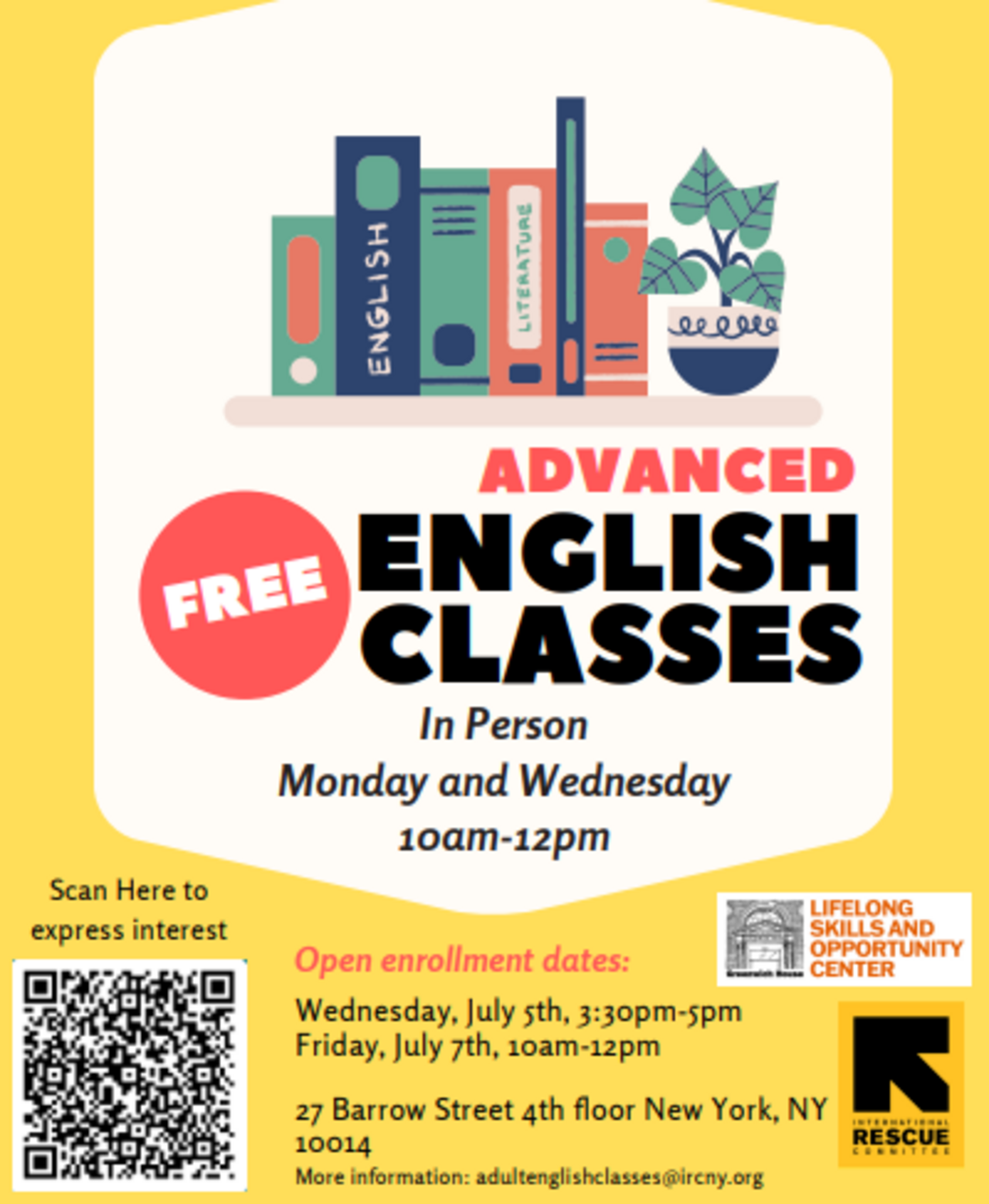 In-person English Classes at the IRC in NY | The IRC