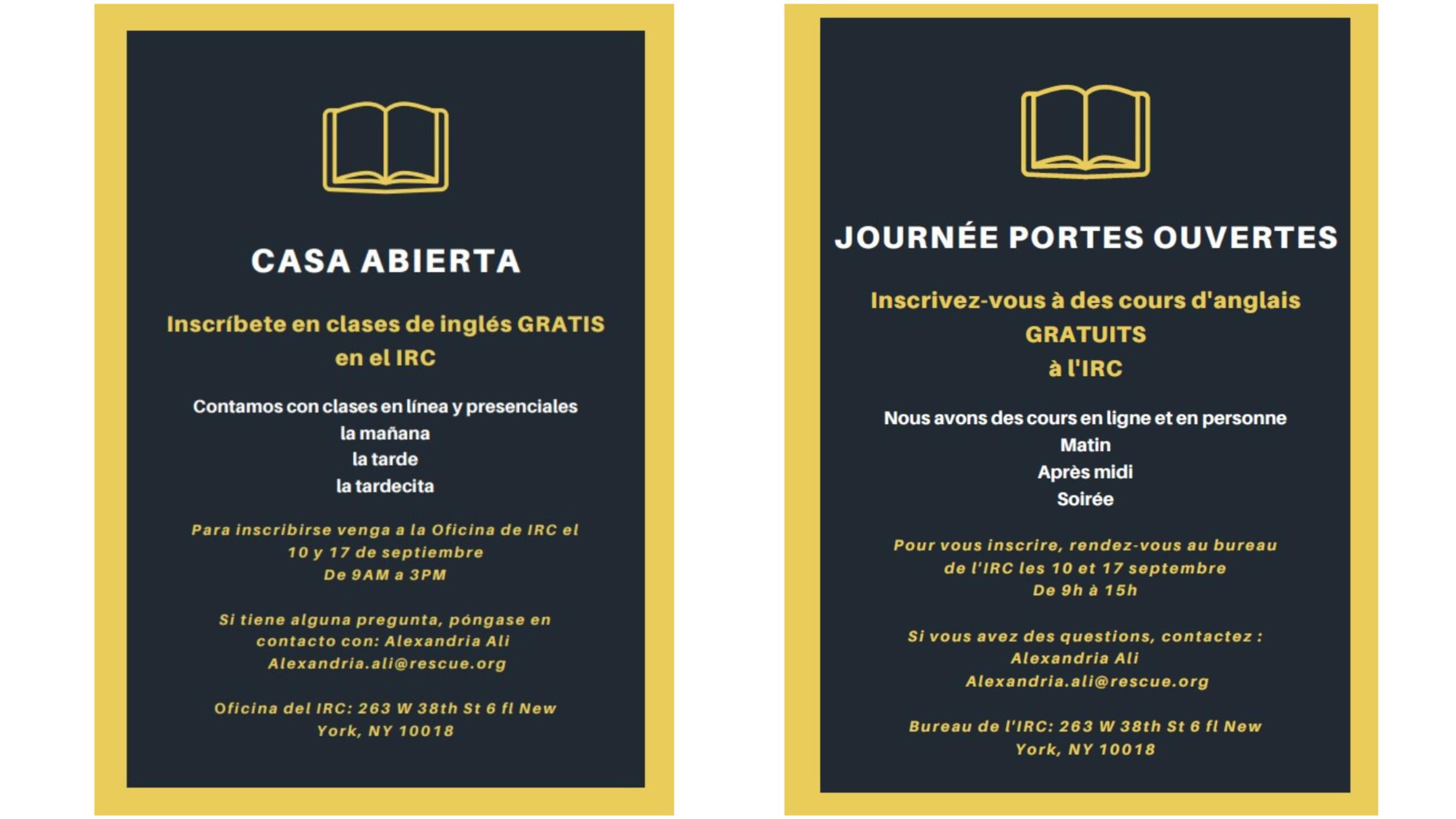 Register for English Classes at the NY office, this September! | The IRC