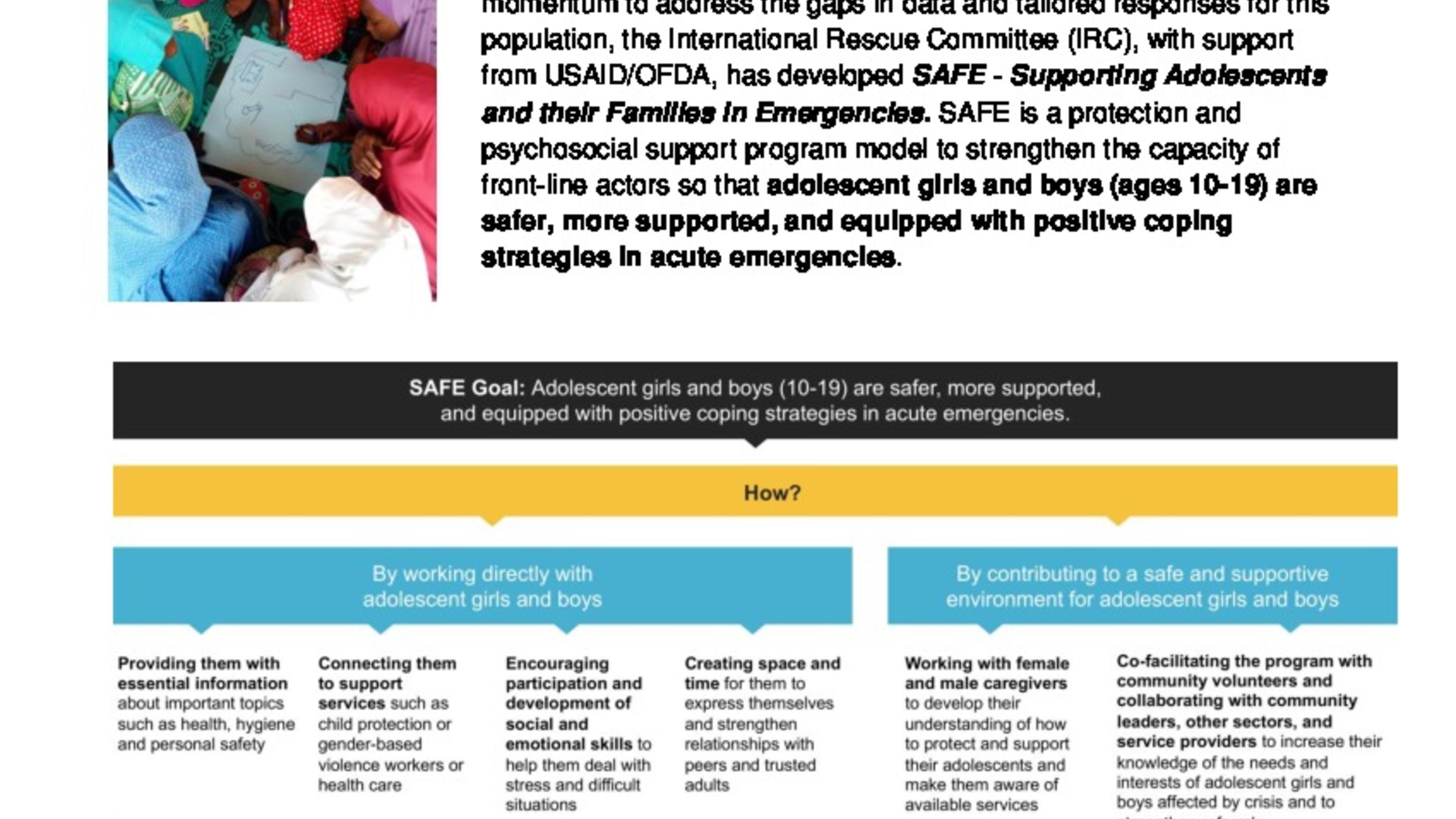 Supporting Adolescents and their Families in Emergencies (SAFE) Project ...