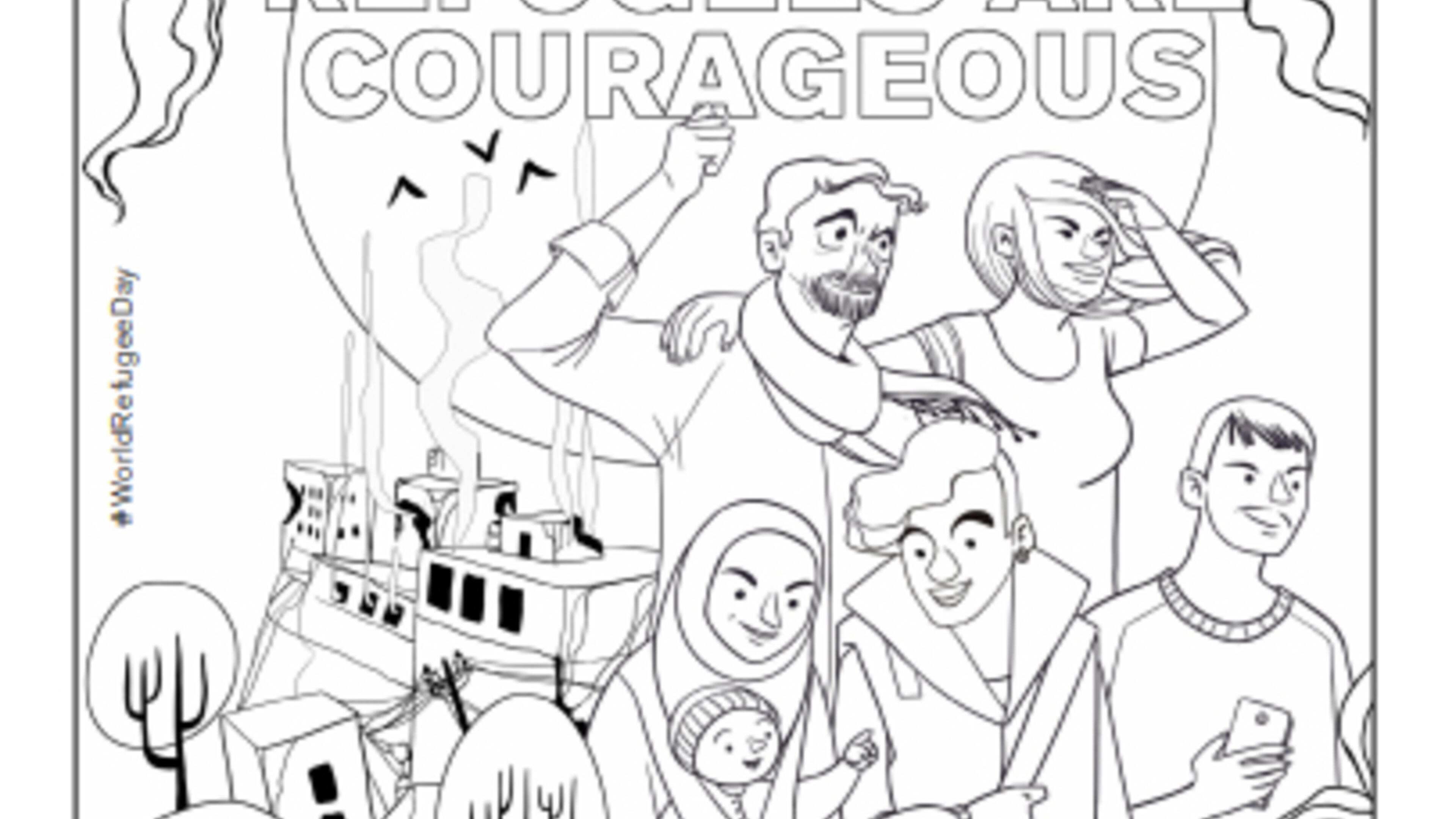 Refugees are courageous illustration to color | International Rescue ...