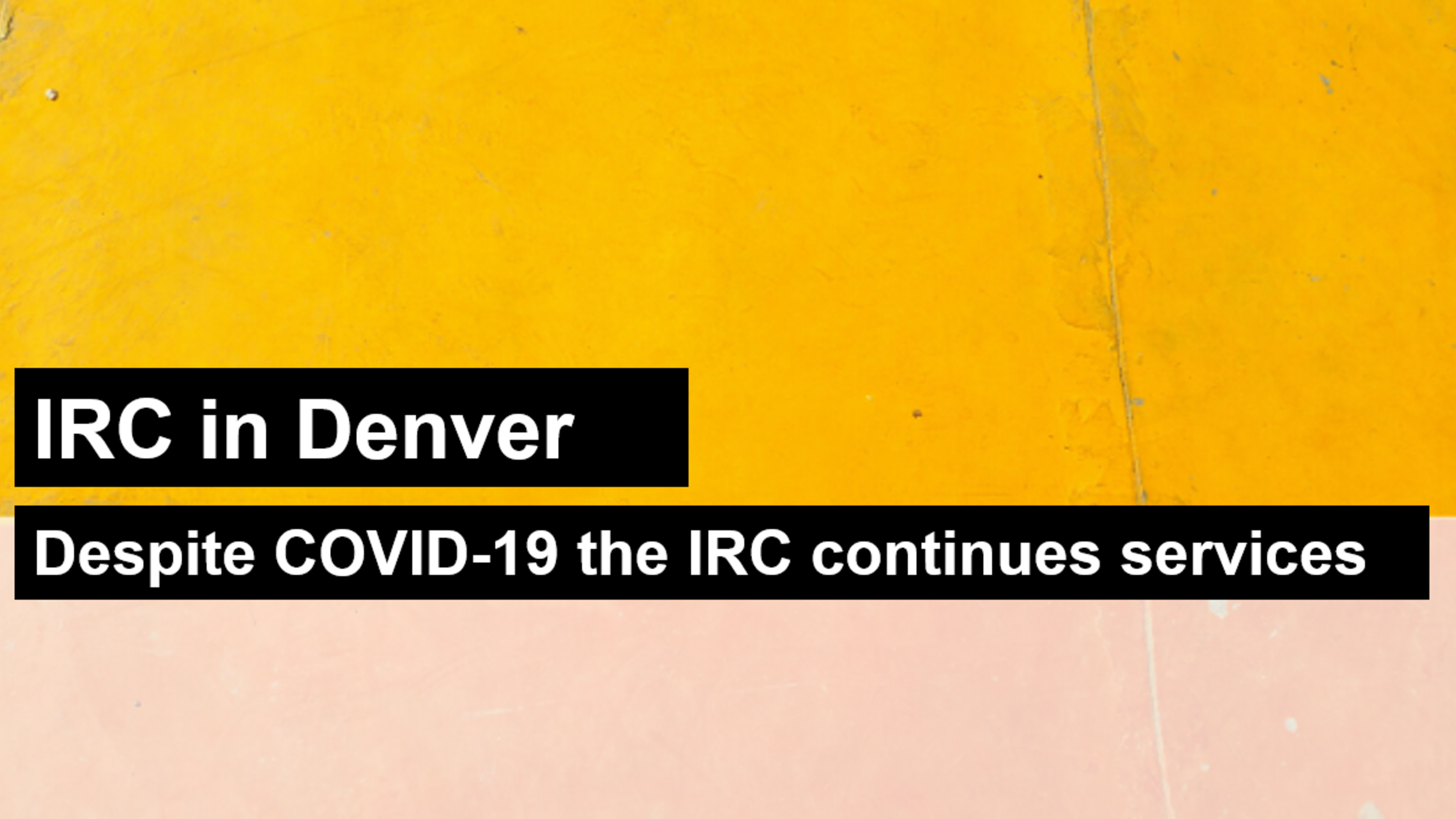 Despite COVID-19 the IRC continues to serve our community ...